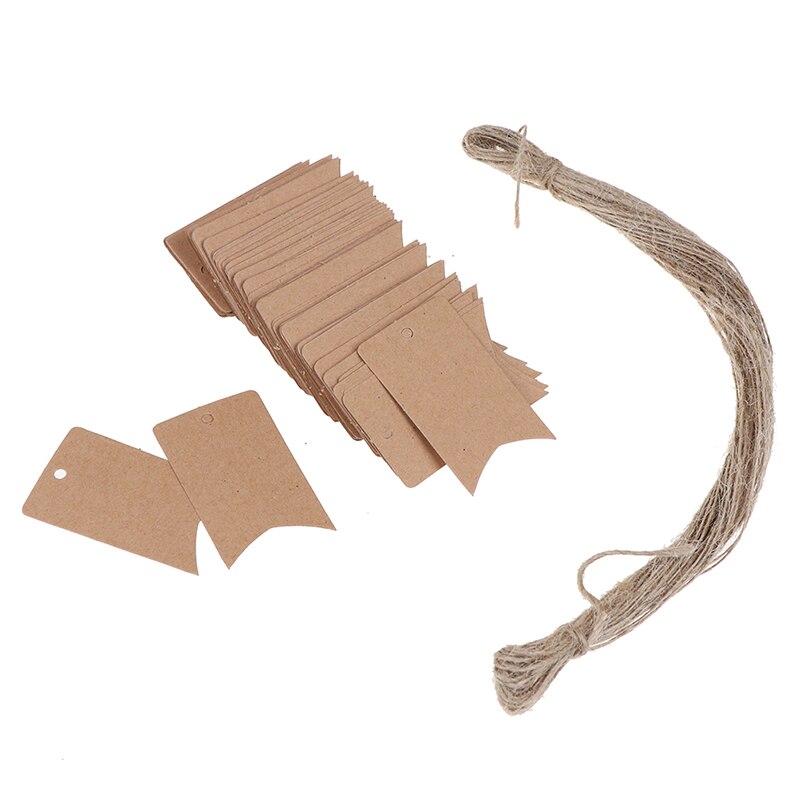 100PCS Natural Brown Kraft Paper Tags With Jute Tw... – Grandado