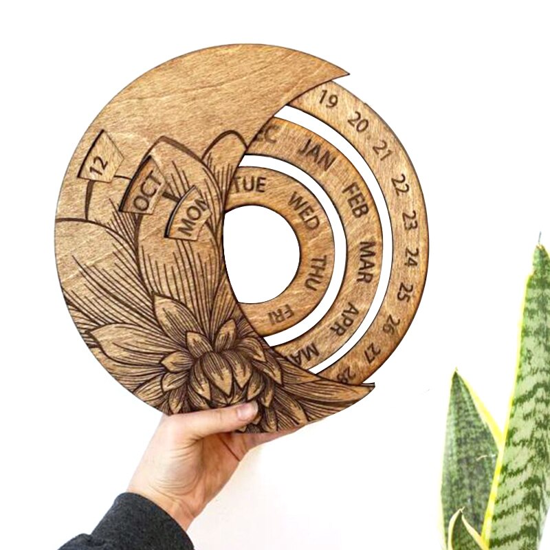 Calendario multifunzionale in legno calendario per... – Grandado