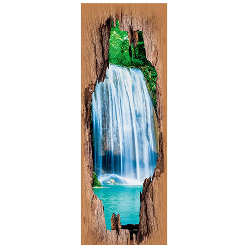 50*140cm door stickers park waterfall scenery 3d w... – Vicedeal