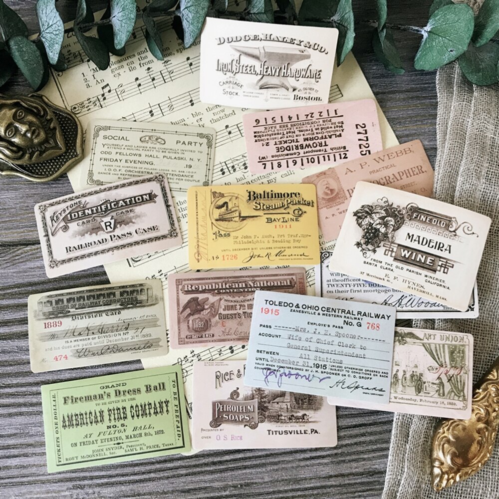 78Pcs/Lot Vintage Ticket Label Tags Sticker DIY Cr... – Grandado