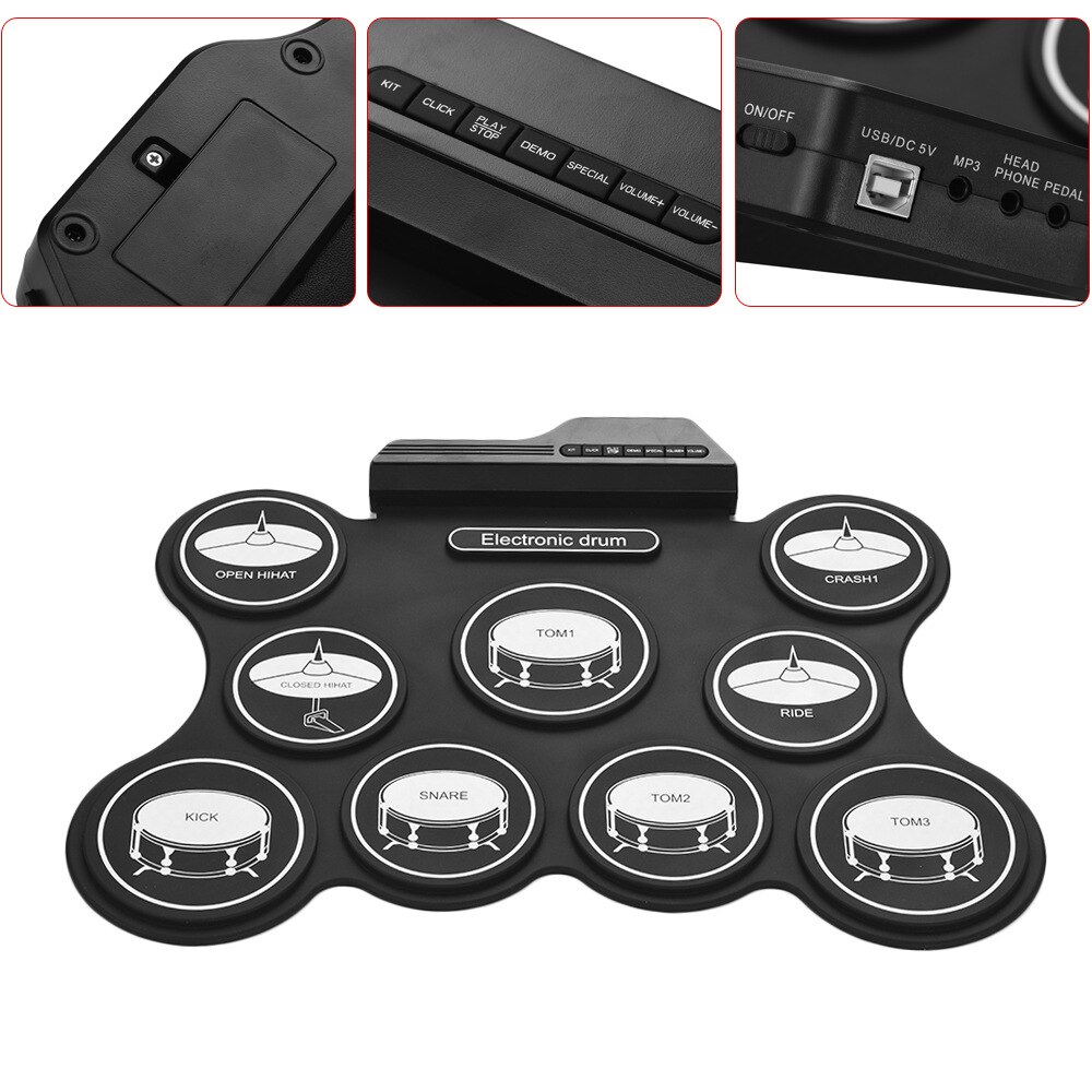 Portable Roll Up Drum Kit USB Digital Electronic D... – Vicedeal