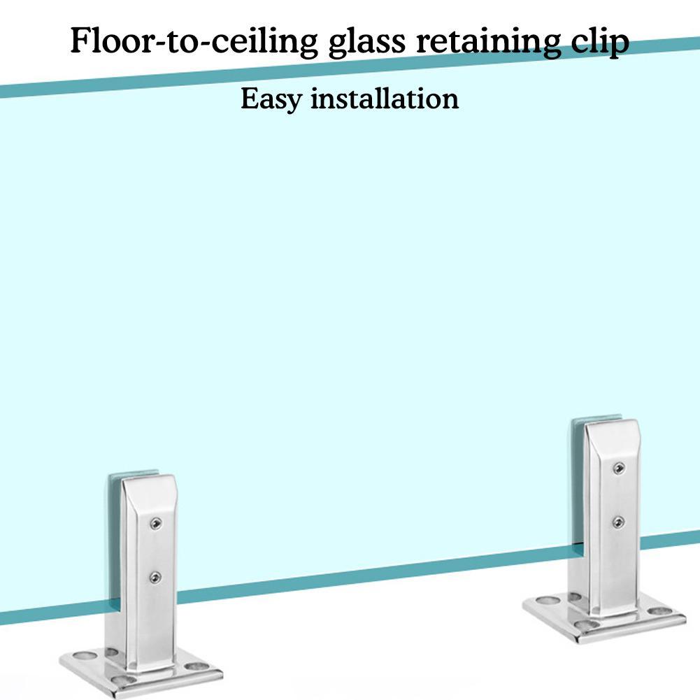 Steel Glass Clip Clamp Bracket Floor Standing Glas... – Grandado