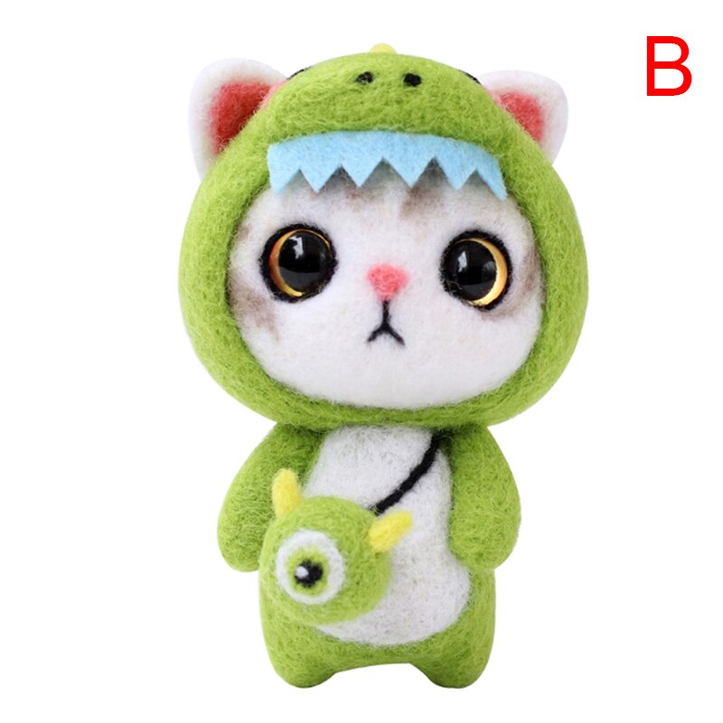 Cat Doll Wool Felt Poked DIY Non Finished Material... – Grandado
