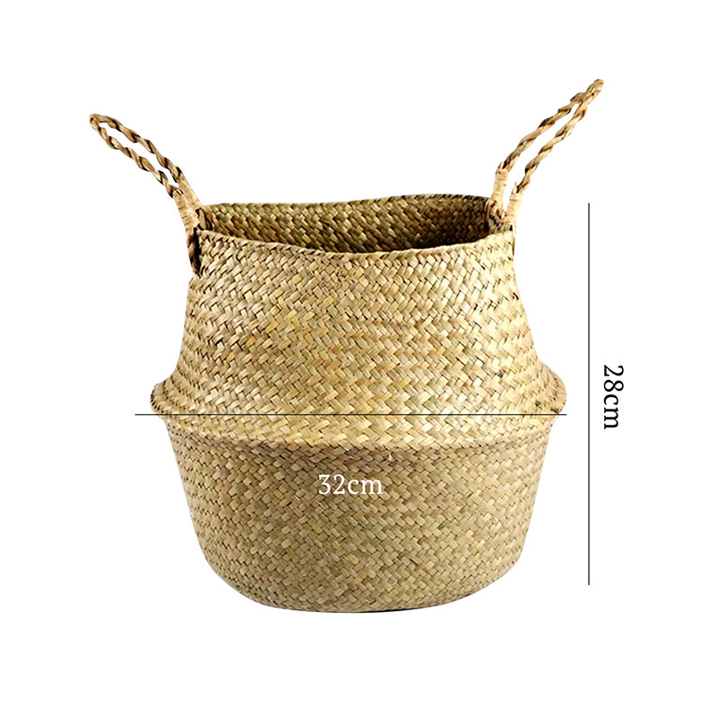 Seaweed Wicker Storage Baskets Wicker Rattan Hangi... – Grandado
