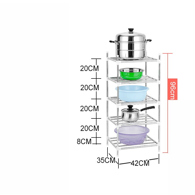 2-6 Layers Stainless Steel Pot Shelf Collapsible K... – Grandado
