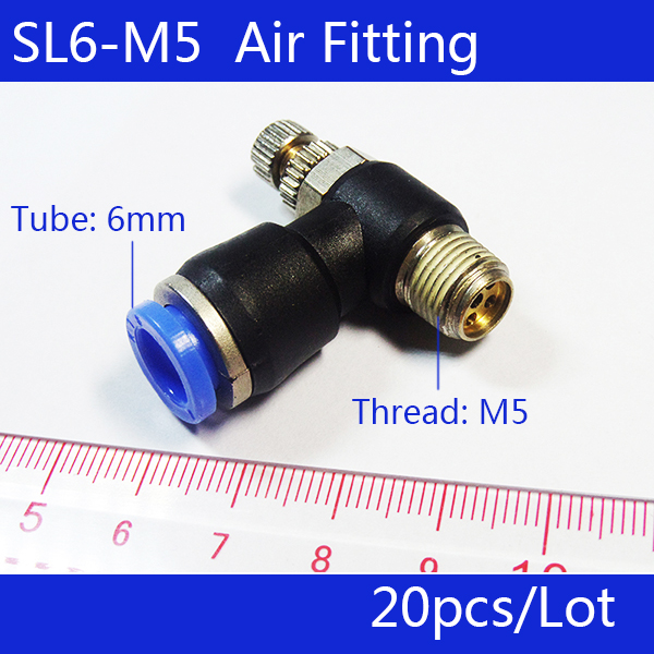 SL6-M5 20pcs Pneumatic Piping Speed Controller One... – Grandado