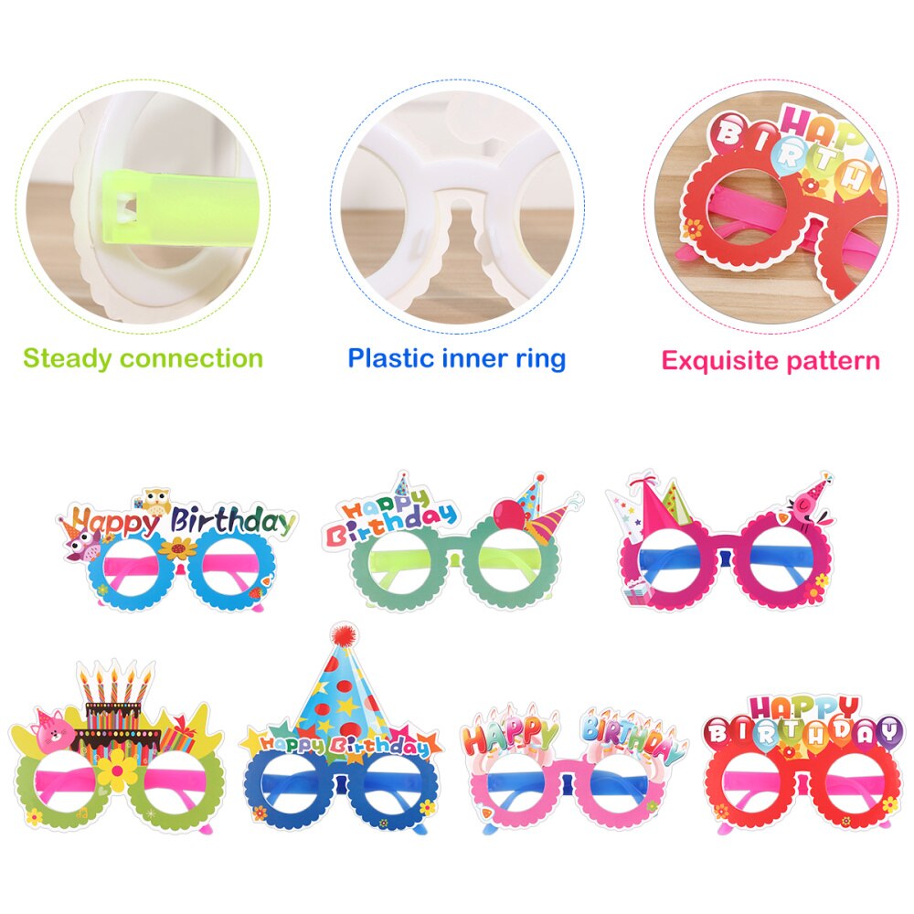 12 Pcs Glasses Novelty Party Frames Photo-Booth Pr... – Grandado