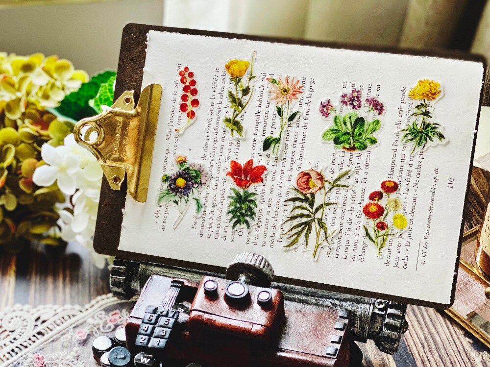 Zfparty Retro Bloem En Vogels Velijn Papier Sticke... – Grandado