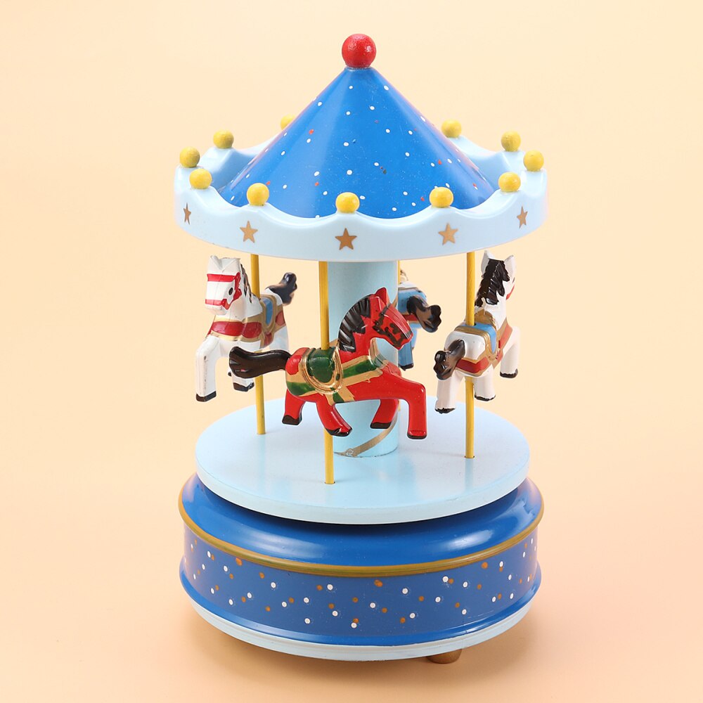 Wooden Carousel Box Decorative Desktop Musical Box... – Grandado