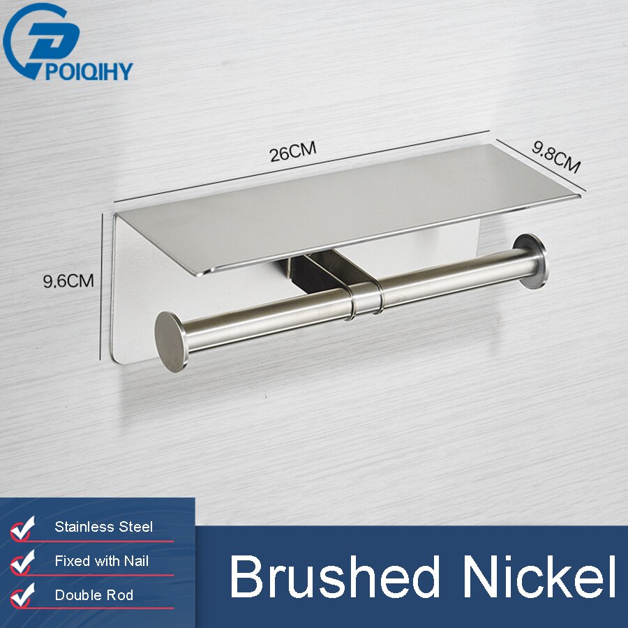 Matte Zwarte Dubbele Papier Houder Muur Badkamer W... – Vicedeal