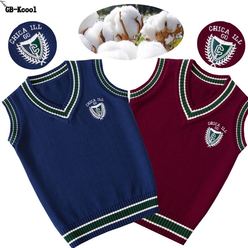 Family V-neck Vests Embroidery School Uniform Clot... – Vicedeal