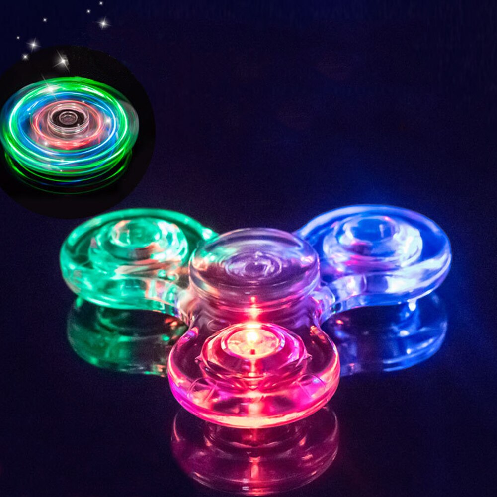 DOOLNNG Tri-Spinner Transparent LED Light Hand Spi... – Grandado