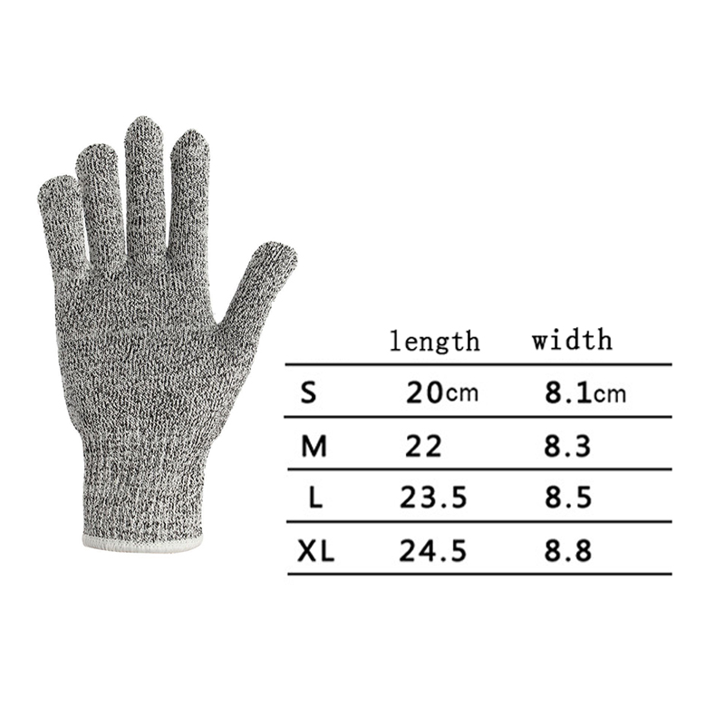 3 Sizes Cut Resistant Gloves Food Grade Level 5 Pr... – Grandado