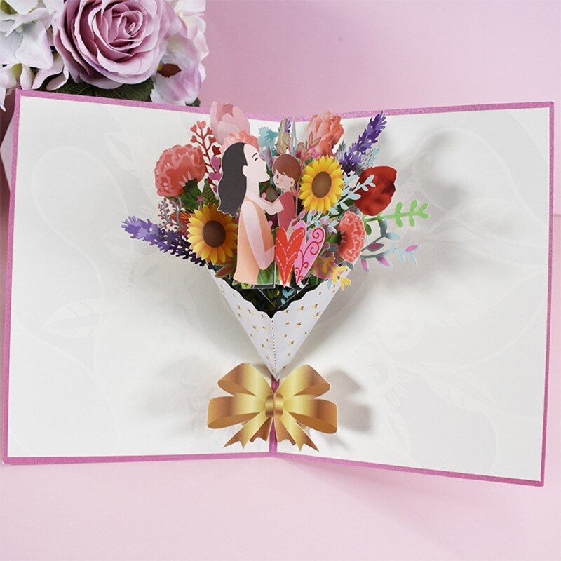 3D Pop-Up Flower Bouquet Greeting Card for Happy B... – Vicedeal