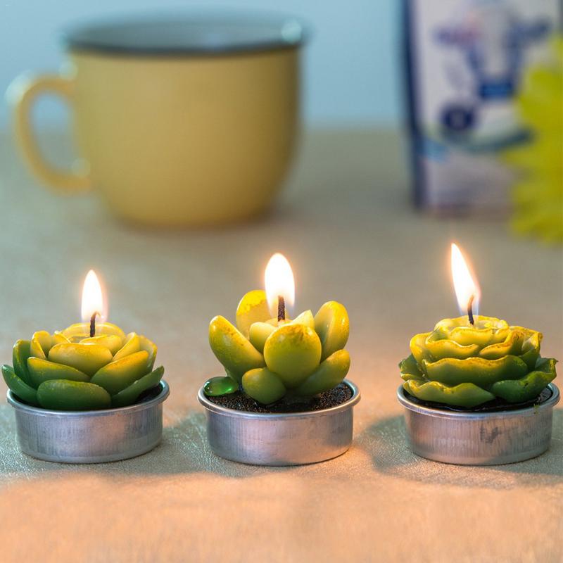 12PCS/set Home Decor Cactus Candle Table Tea Light... – Grandado