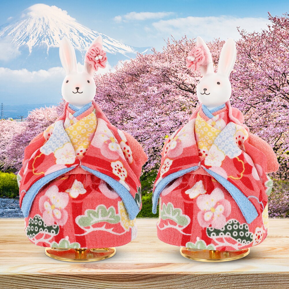 1pc Japanese Kimono Rabbit Box Rotating Box Adornm... – Grandado