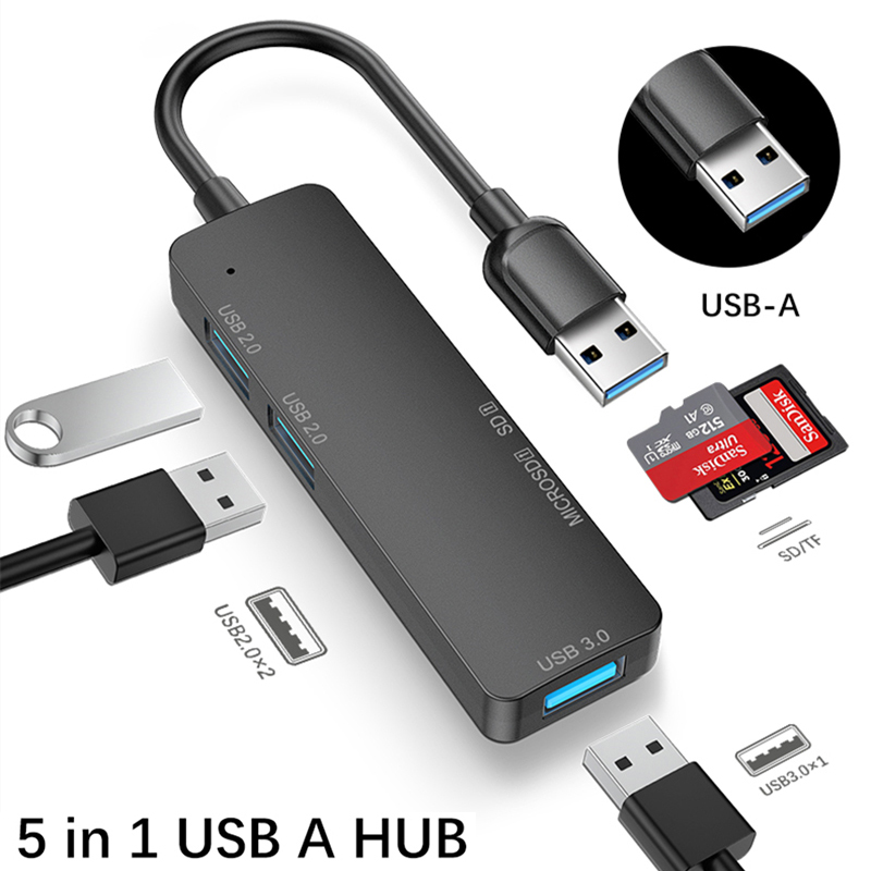 USB 3.0 Type-C Hub 5 in 1 USB C Hub with TF SD Rea... – Grandado