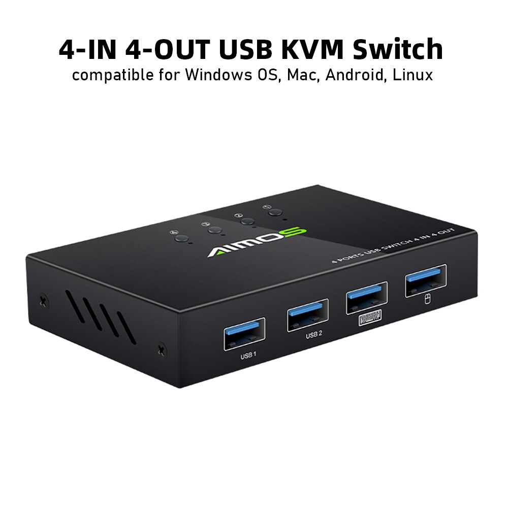 Aimos Usb Kvm Switch Usb 2.0 Switcher Kvm Switch V... – Vicedeal