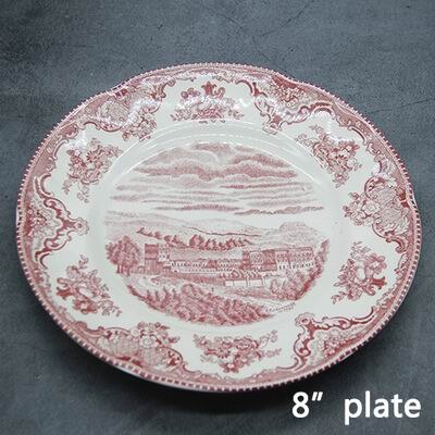 Castle pink tableware European ceramic breakfast p... – Grandado