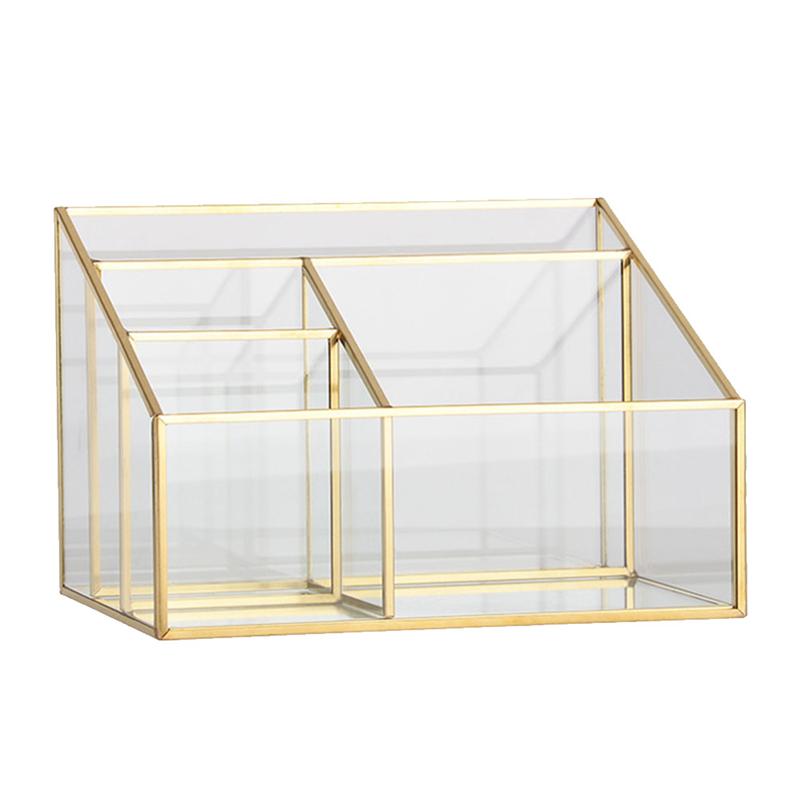 Glass Storage Box Cosmetics Container Desktop Brus... – Grandado