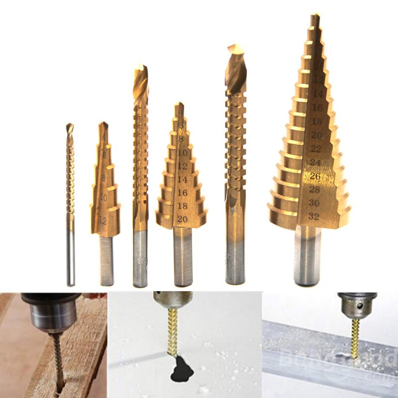 6PCS 4-12/20/32mm Large HSS Steel Step Cone Cut Se... – Vicedeal
