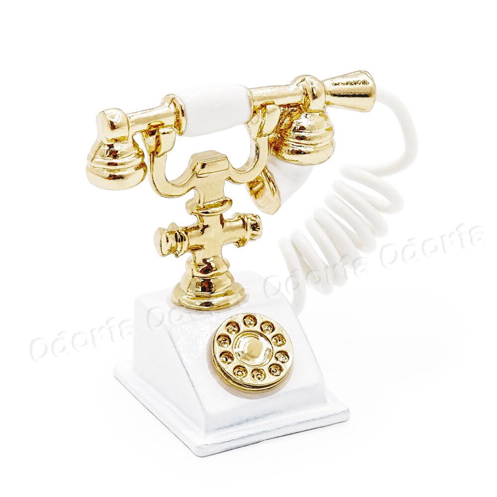 Odoria 1:12 White Old-Fashioned Vintage Phone Mini... – Vicedeal