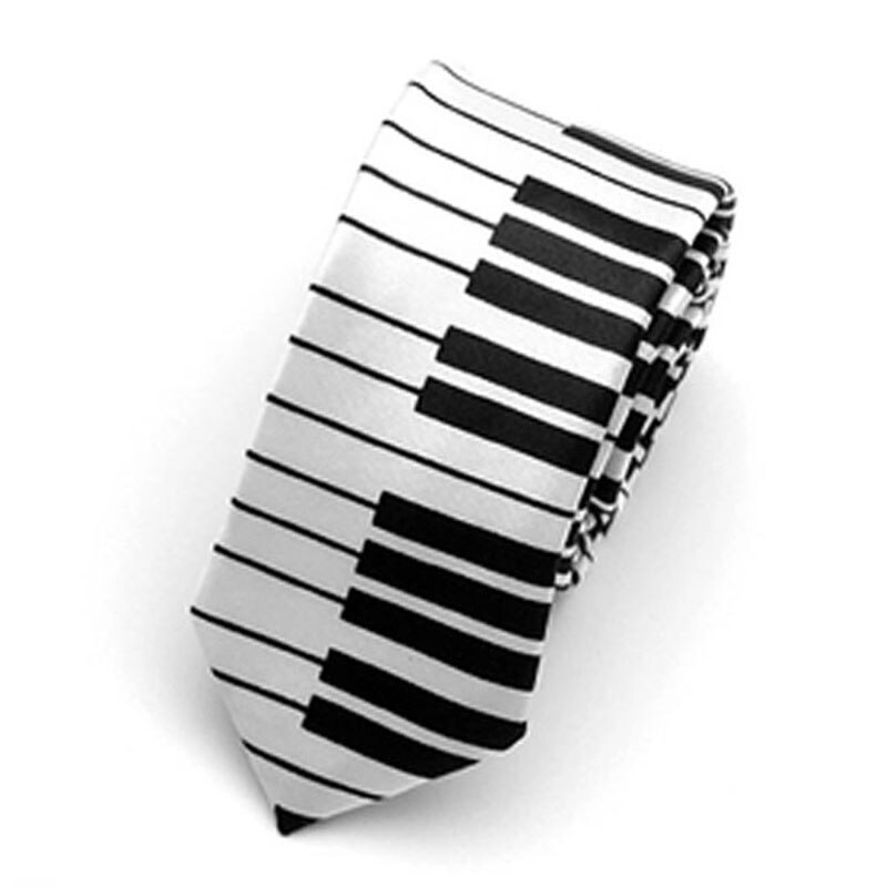 Men's Black & White Piano Keyboard Necktie Tie Cla... – Grandado