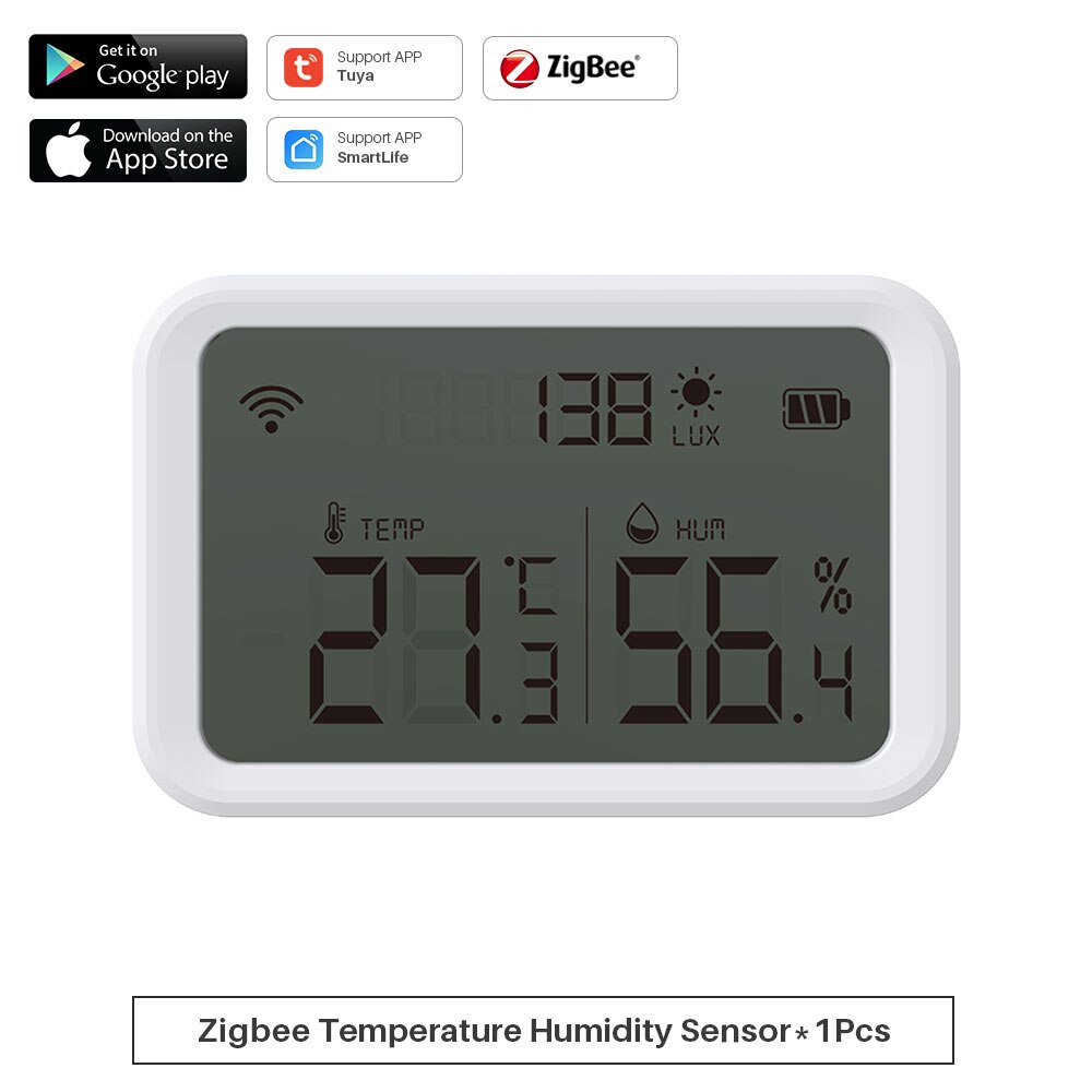 Zigbee 3,0 Tuya Temperatur Feuchtigkeit Sensor Lic... – Grandado