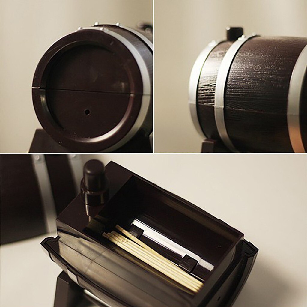 Plastic Wine Barrel Automatic Toothpick Box Contai... – Grandado