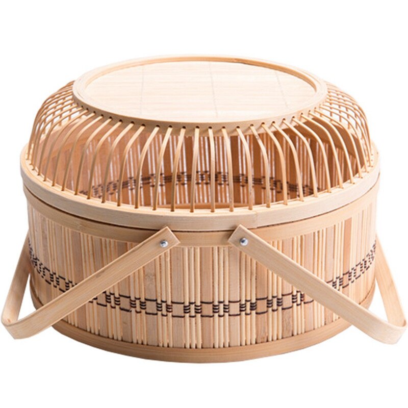 Handmade Vintage Traditional Round Bamboo Basket F... – Grandado