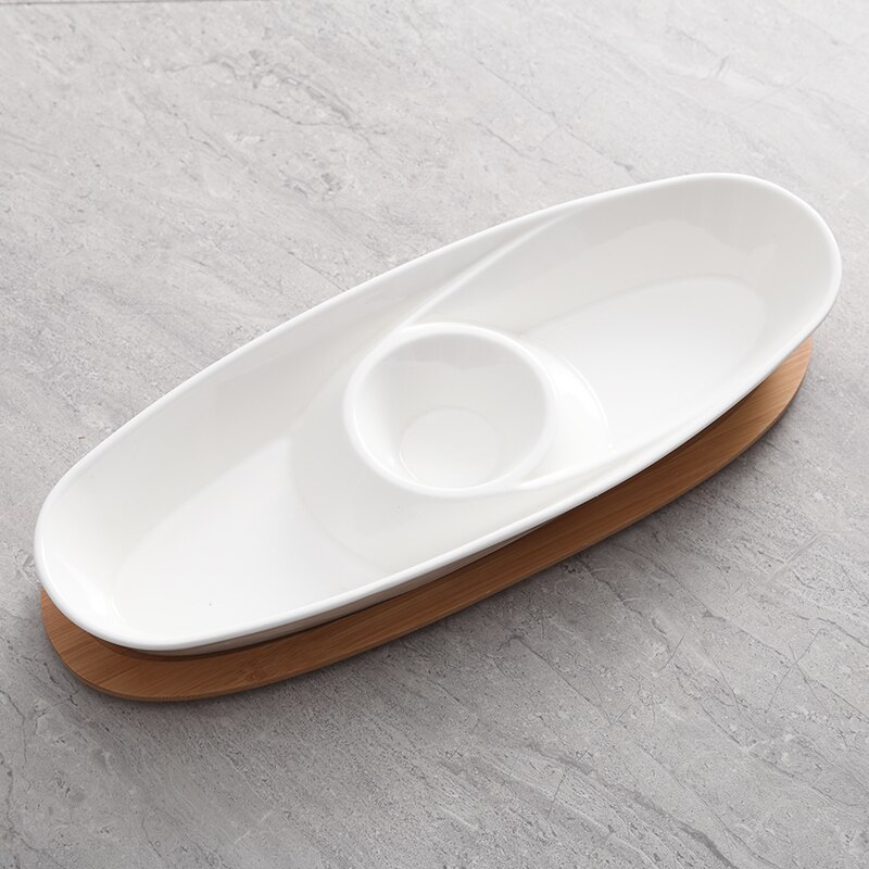 Hotel restaurant five grid ceramic dish solid colo... – Grandado
