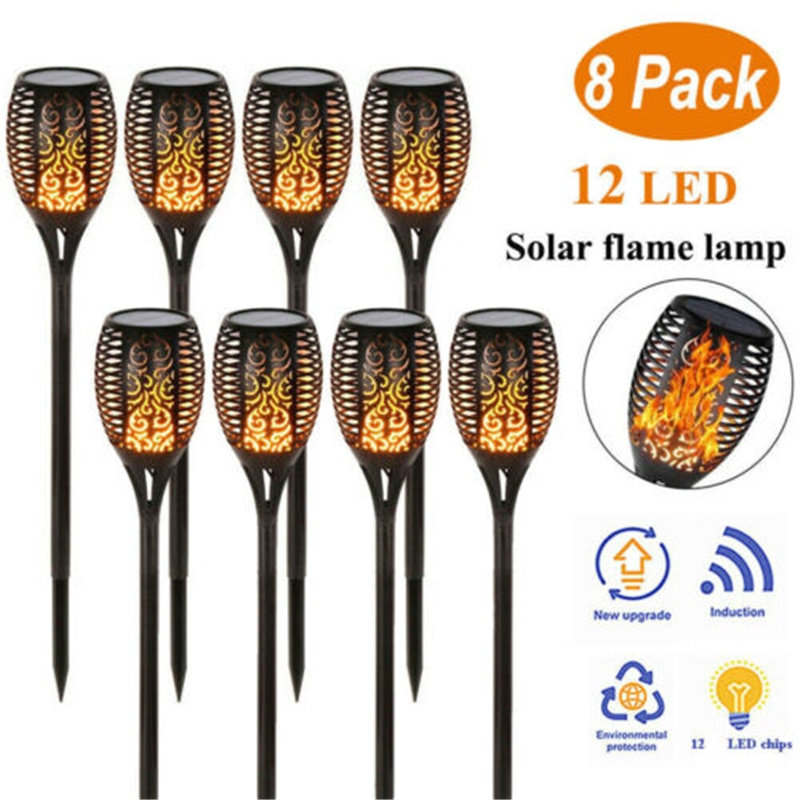 6/8 Pcs Solar Torch Light Garden Lamp 12 LED IP65 ... – Grandado