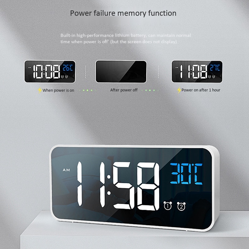 Digital Alarm Clock,Music Alarm Clock,Multiple Set... – Grandado