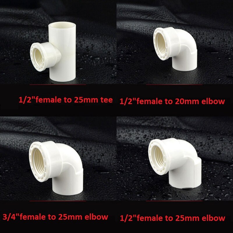 20mm/25mm Pvc Pipe Parts Straight Equal Elbow Tee ... – Grandado
