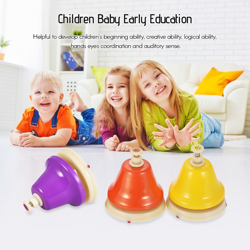 ammoon 8 Notes Colorful Hand Bells Set Musical Per... – Vicedeal