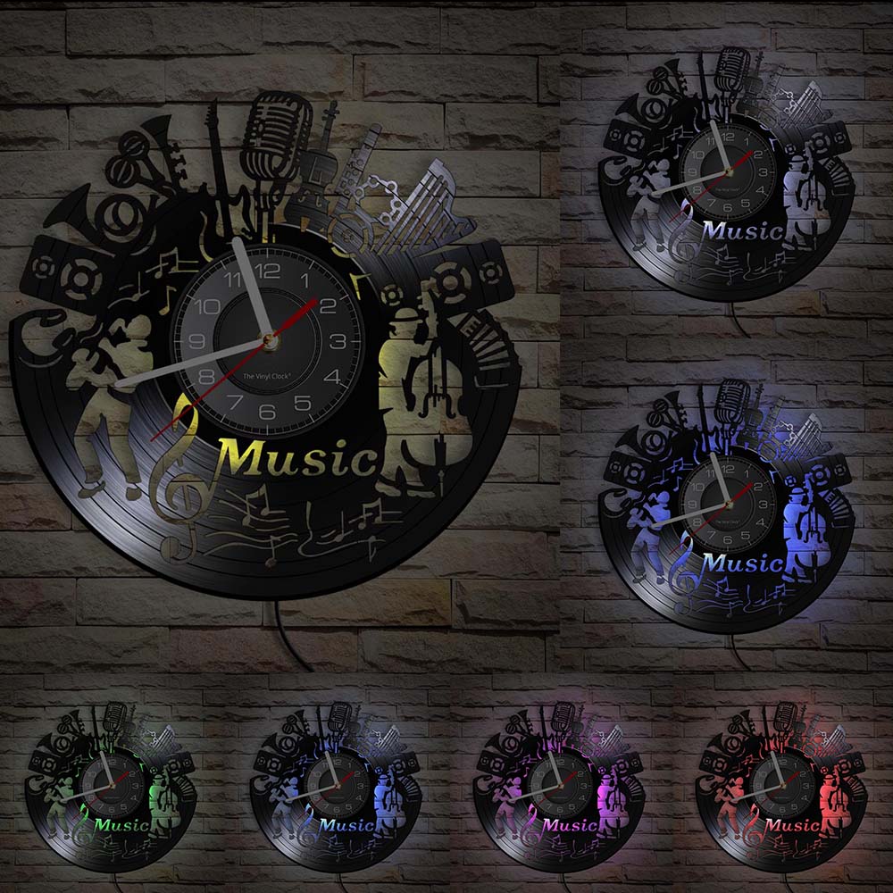 Music Band Silhouette Musical Instruments Wall Dec... – Grandado