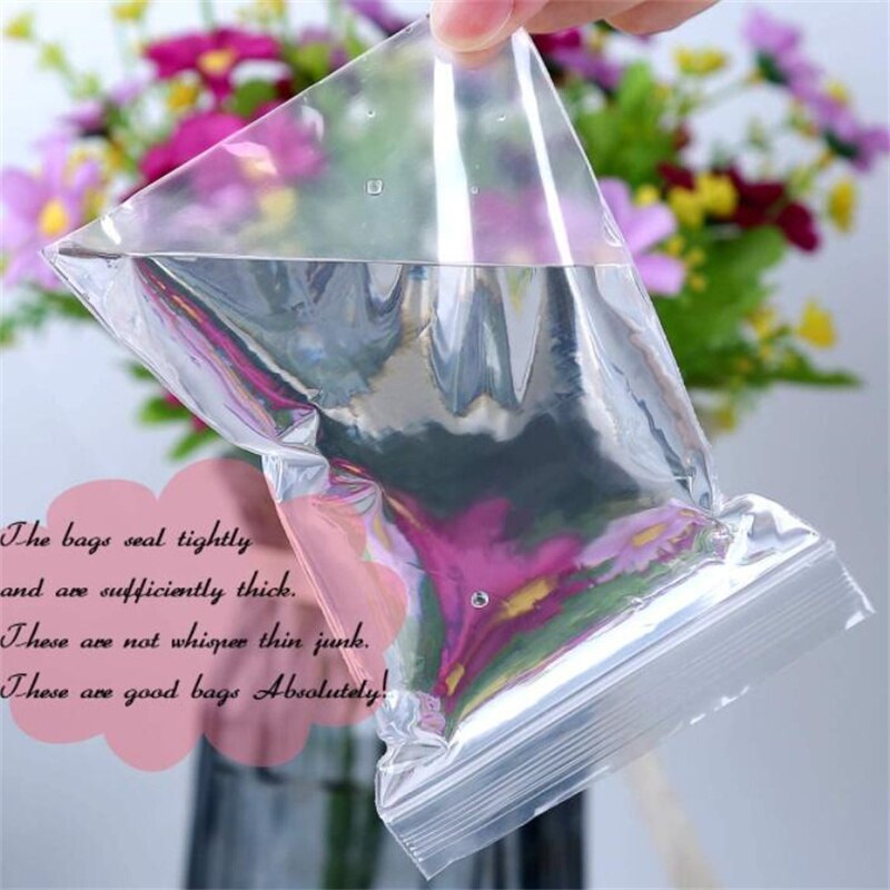 100pcs/pack Resealable Plastic Zip Lock Bags Clear... – Grandado