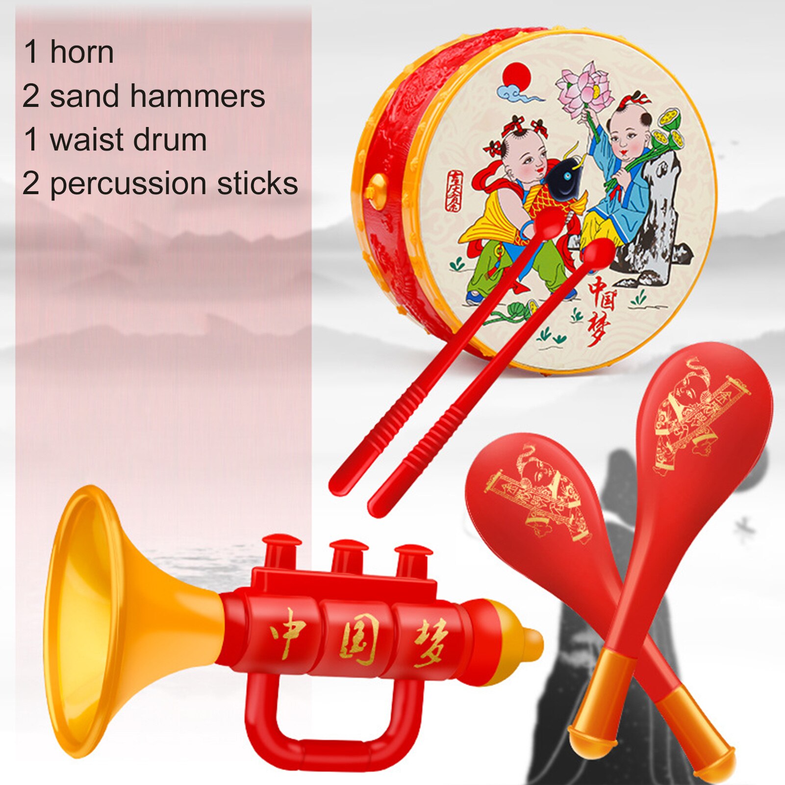 Kids Hand Drum Toy Musical Instruments Drum Set Ea... – Grandado