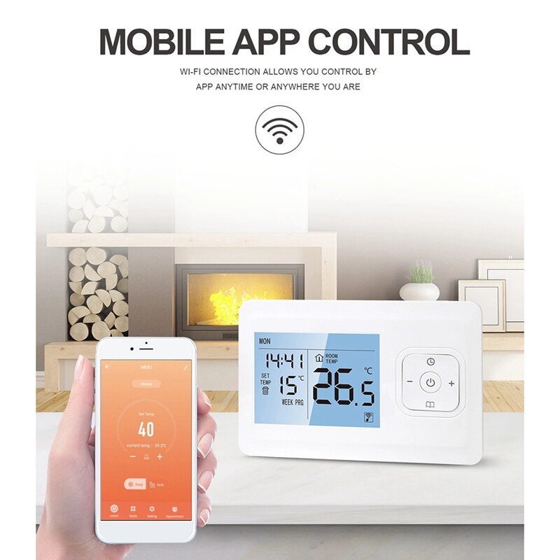 Wifi Smart Thermostat Wireless LCD Programmable Te... – Grandado