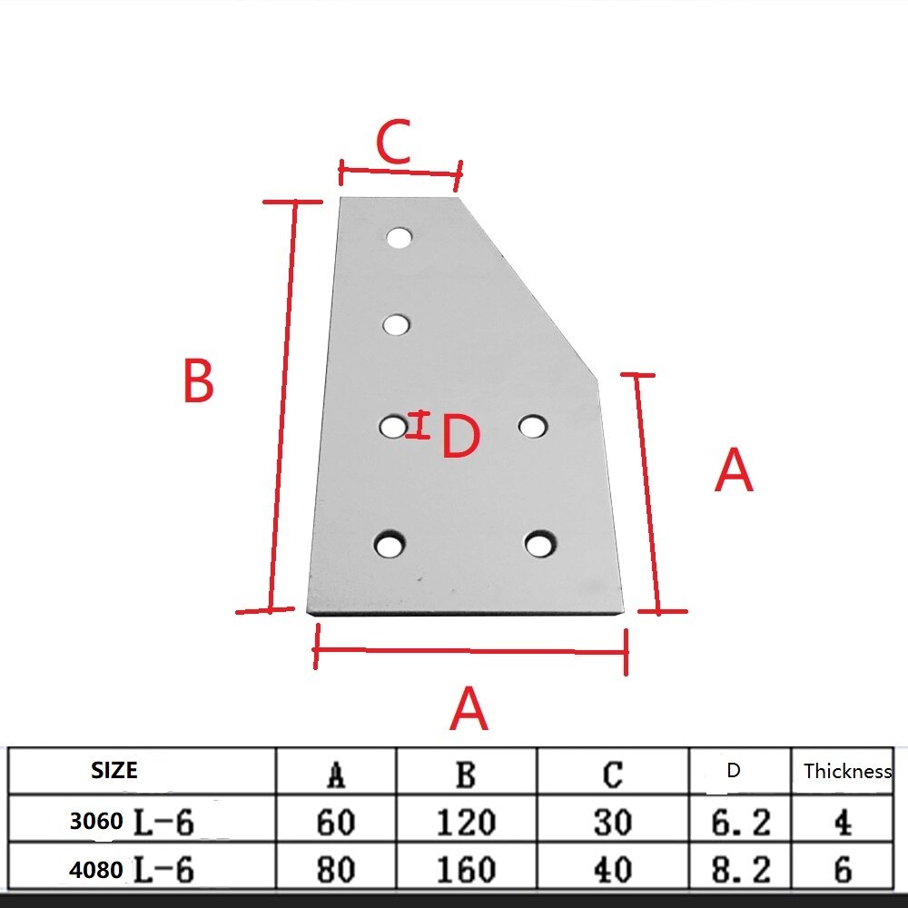 5pcs 3060 30x60 6 hole L type 90 Degree Joint Boar... – Grandado