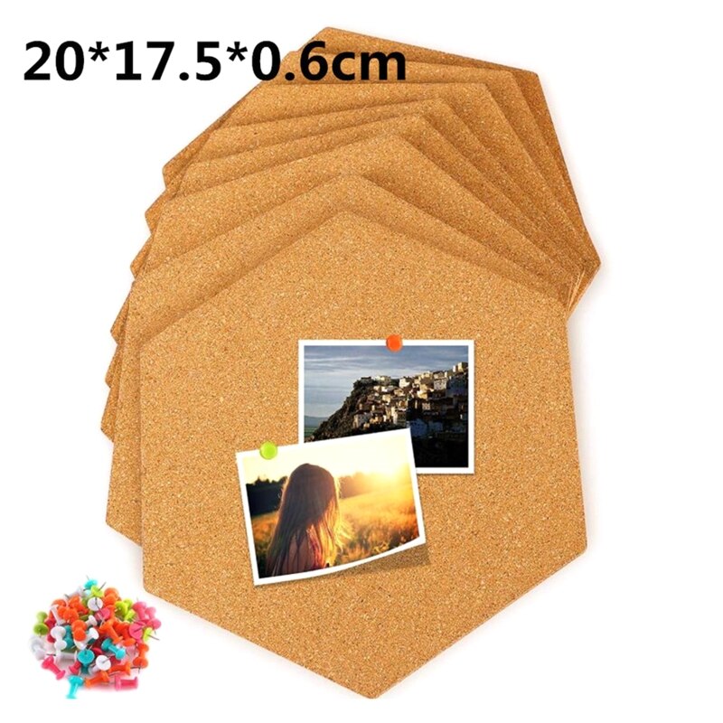 8pcs/set Cork Wood Board Self Adhesive DIY Office ... – Grandado