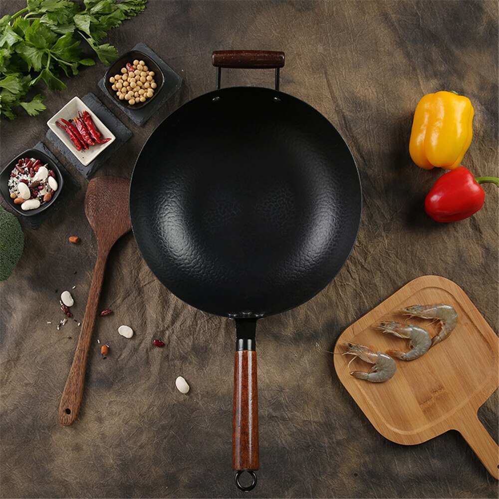 Cast Iron Woks 32cm 34cm Cauldron Wok Non-stick Sk... – Vicedeal