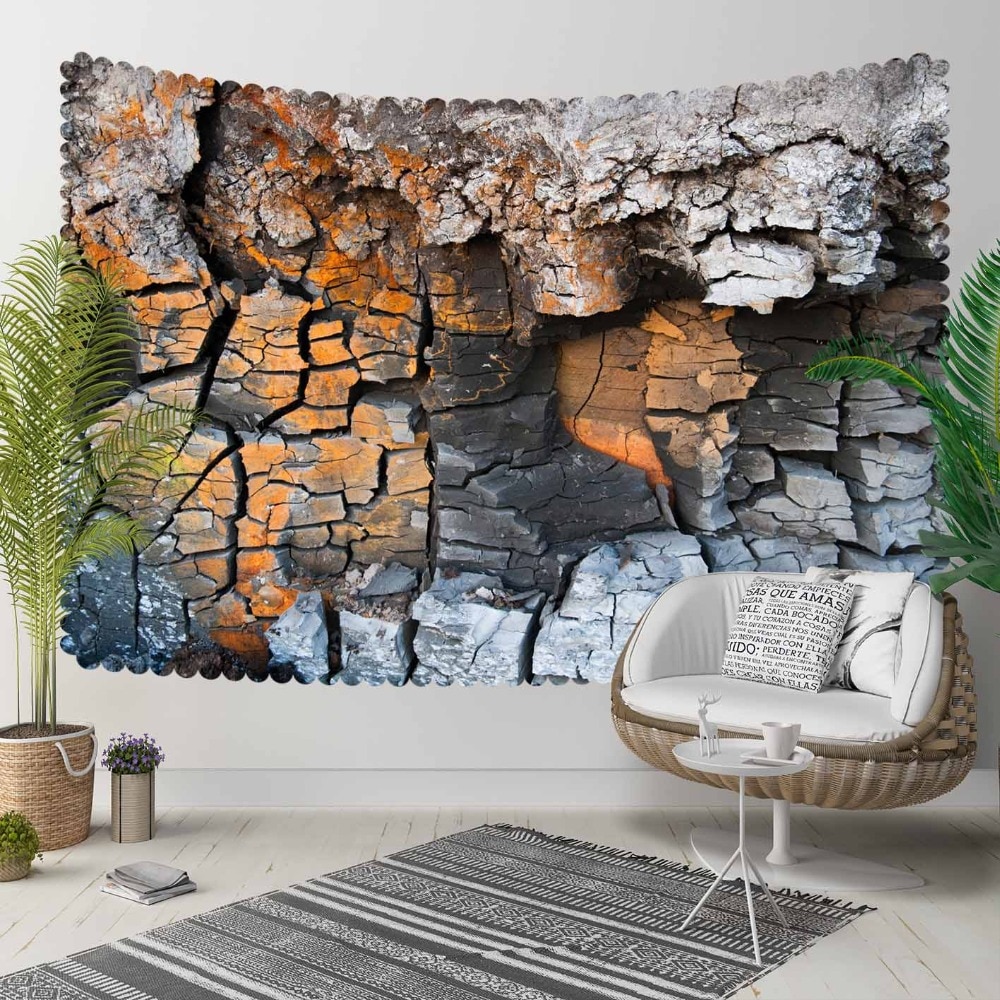 Anders Bruin Grijs Gebroken Mountain Muur 3D Print... – Grandado