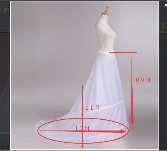 In Stock White with Long Train Wedding Petticoat H... – Grandado