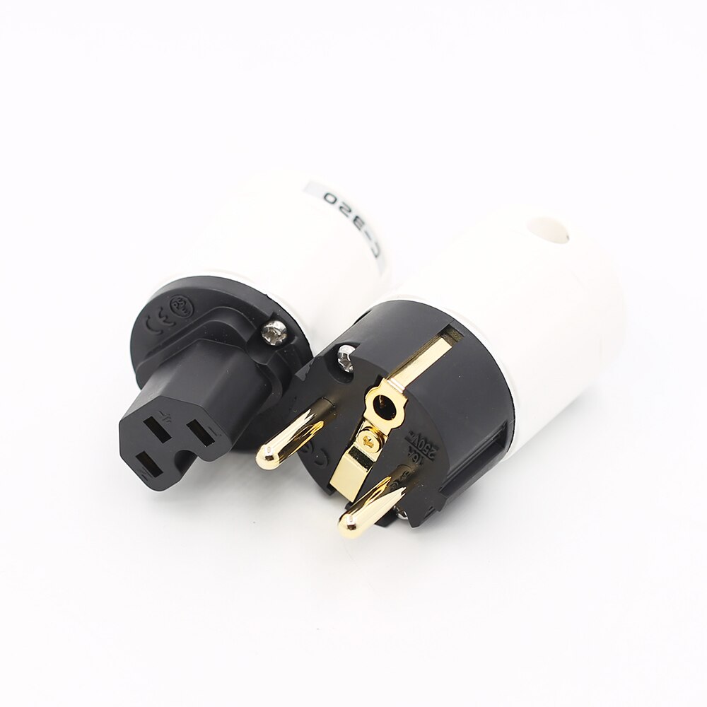 5PAIRS HI-End P320 + C320 24K Vergulde Schuko Plug... – Grandado