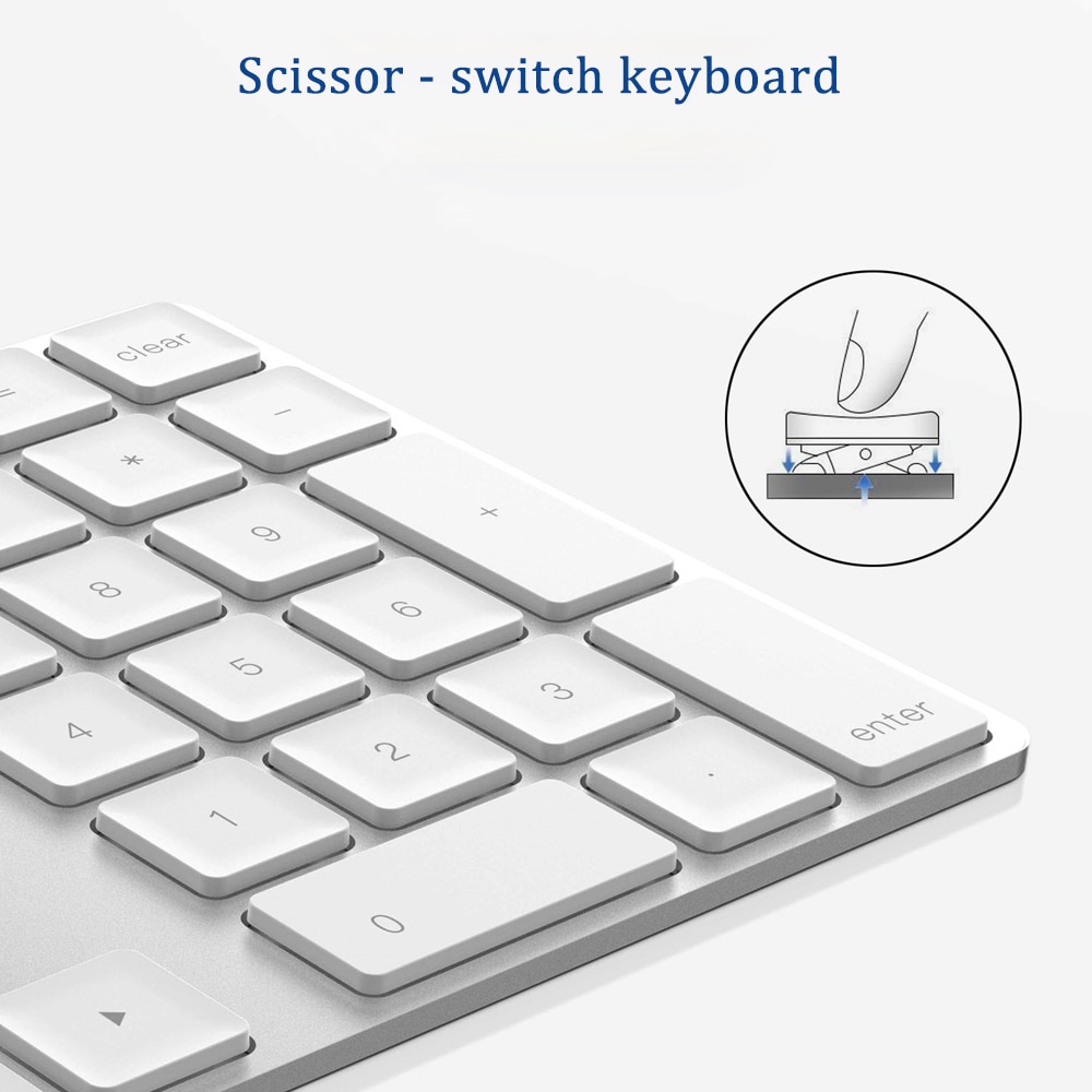 AVATTO Ultra-Slim Aluminum 34 Keys Bluetooth Wirel... – Vicedeal