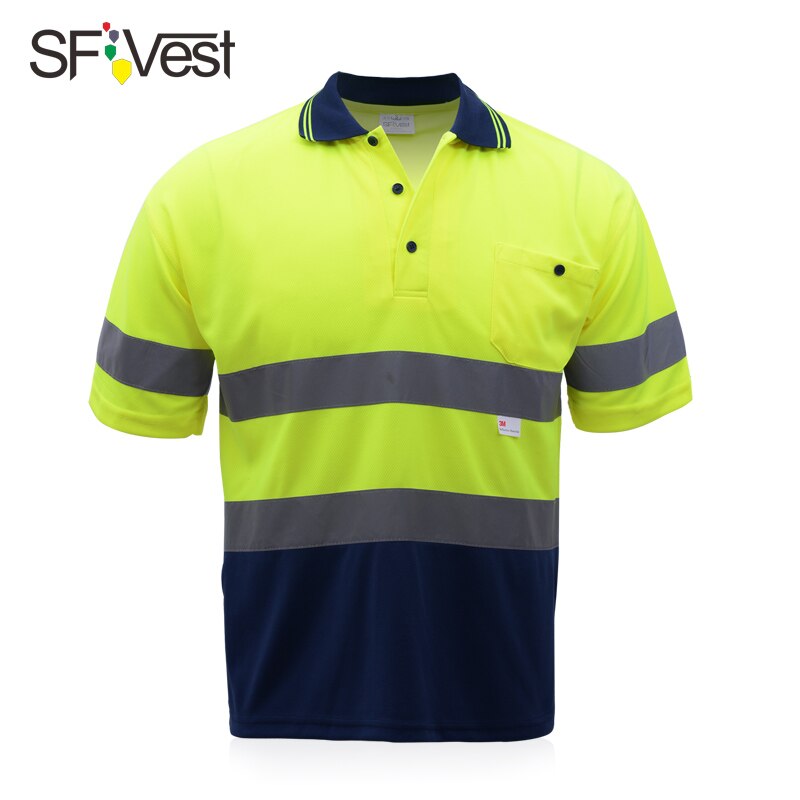 High Visibility safety reflective Polo Shirt Men&... – Grandado