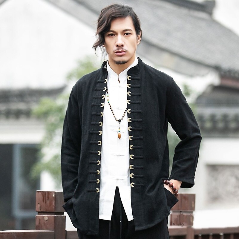 Traditional Chinese Clothing Hanfu Men Cotton Line... – Vicedeal