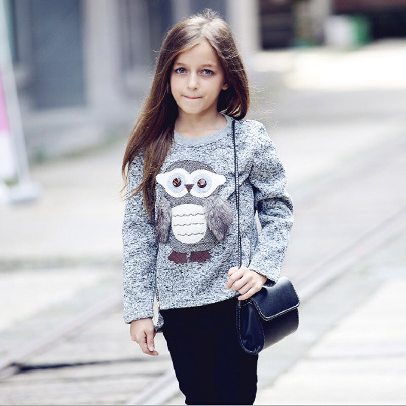 Spring Girls Zipper sweater Cartoon Cute Owl Casua... – Grandado