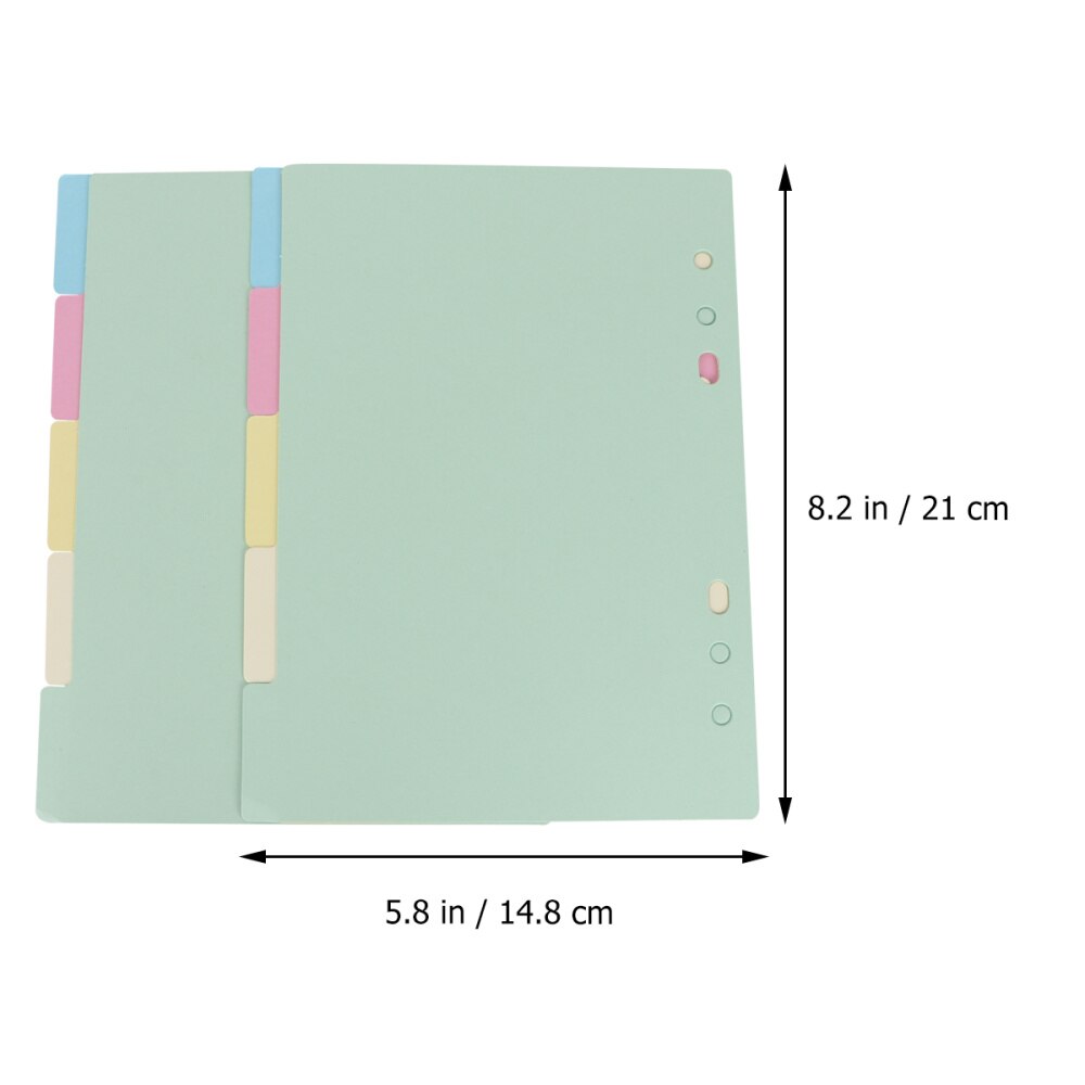 Tab Dividers Colorful 6-Holes 5 Colors Index Divid... – Grandado